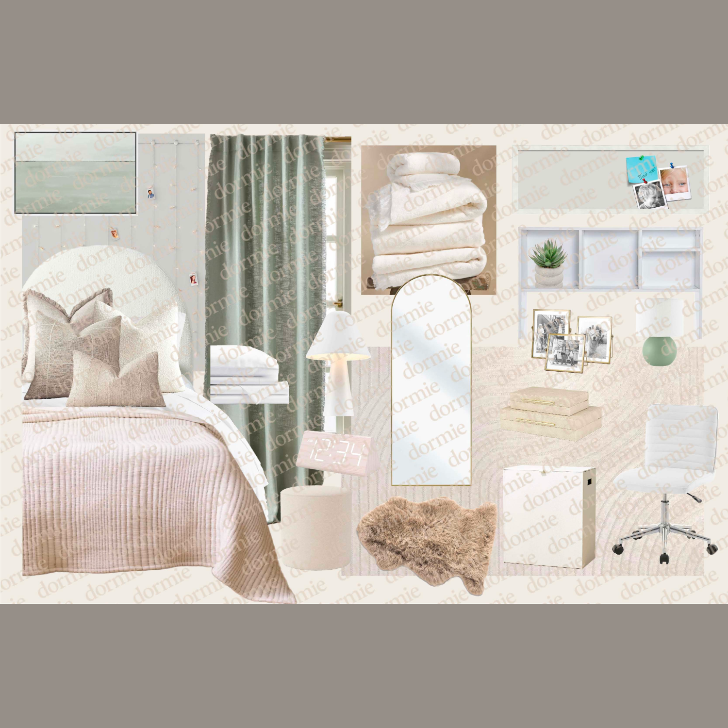 The Elle Dorm Room Mood Board: Clean, Minimalist & Chic – Dormie